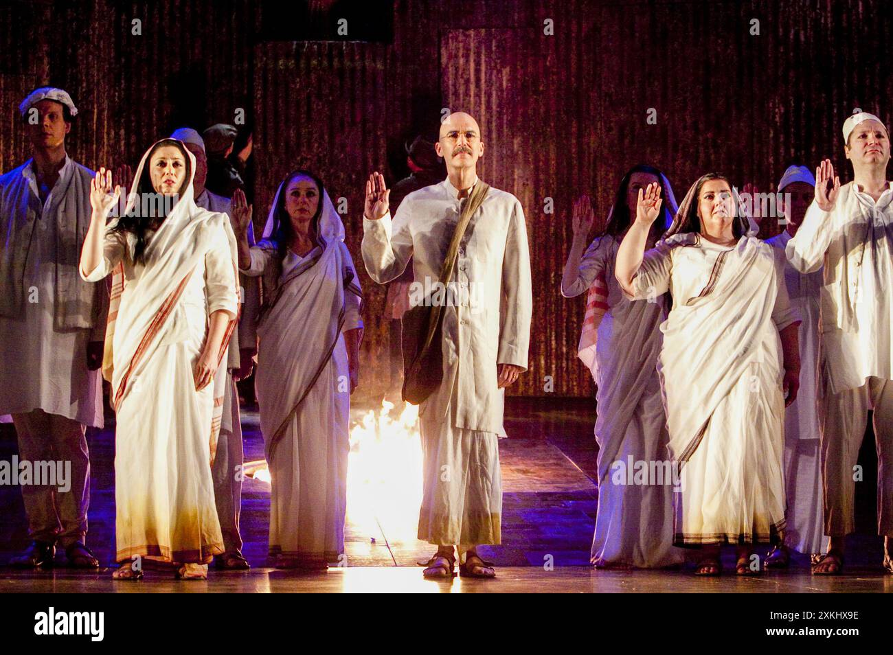 centre: Alan Oke (M.K. Gandhi) in SATYAGRAHA at the English National ...