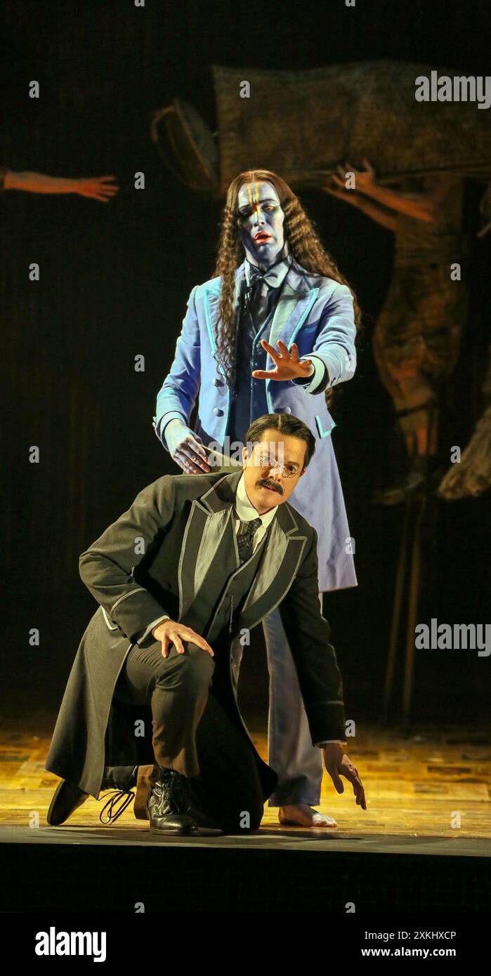 Toby Spence (M.K. Gandhi - front), Andri Bjorn Robertsson (Lord Krishna ...