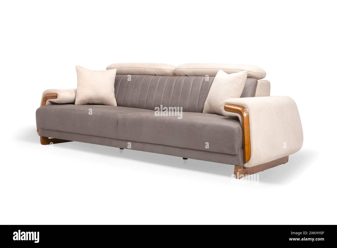Angled view of a modern and stylish sofa, combining comfort and ...
