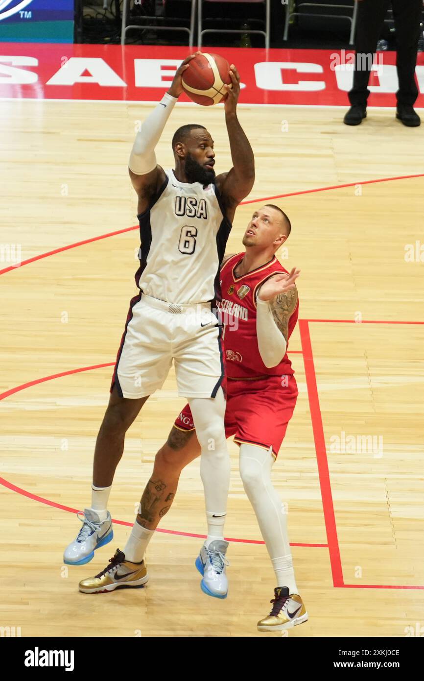 LEBRON JAMES TEAM USA AND DANIEL THIES TEAM GERMANY during the ...