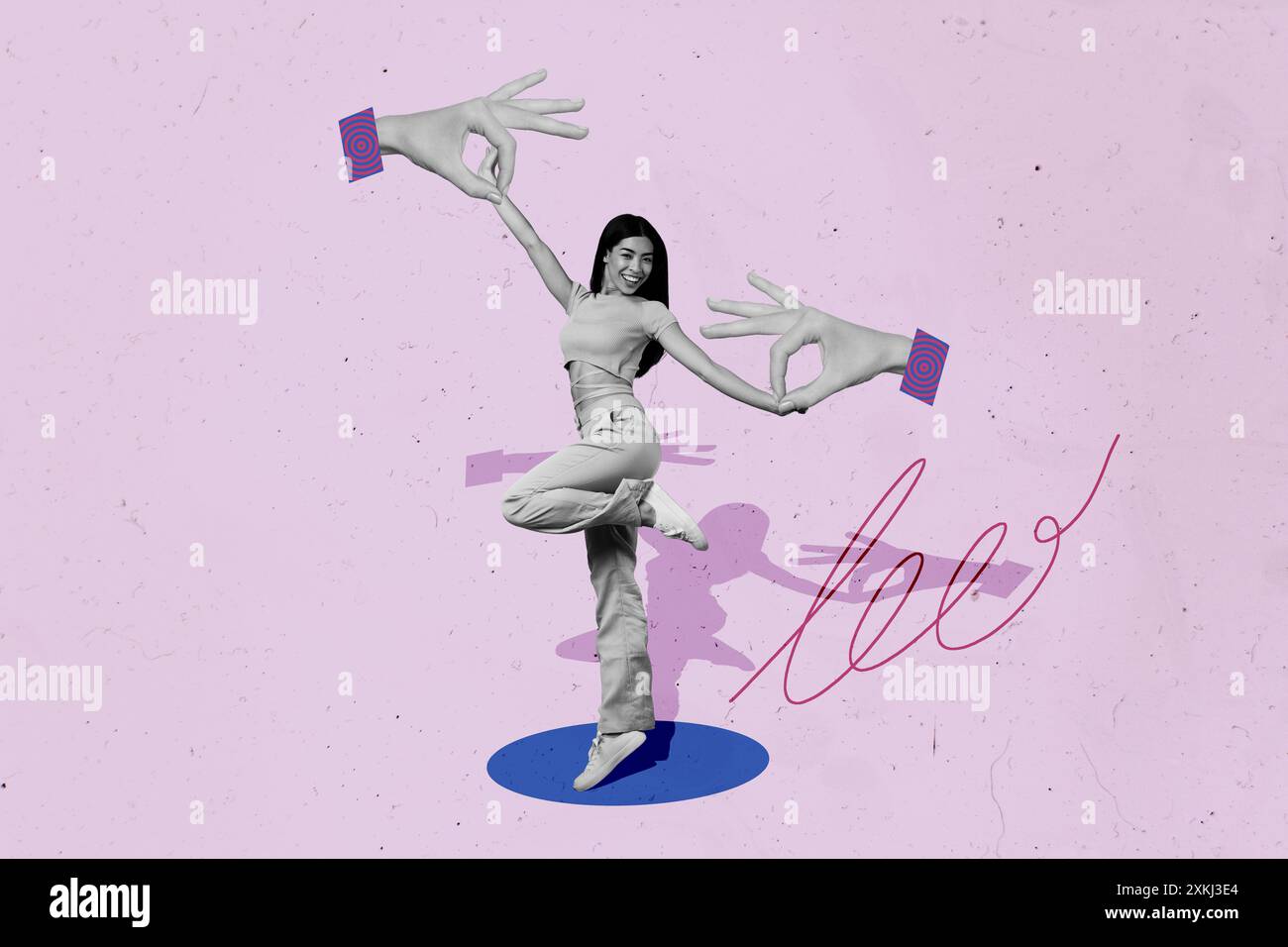 Trend artwork sketch image photo collage of virtual space young woman ...