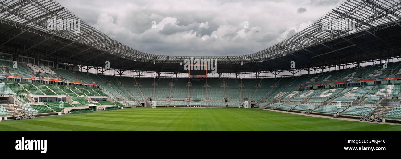 Wroclaw, Poland - July 13th, 2024: Panoramic wide-angle view inside the ...