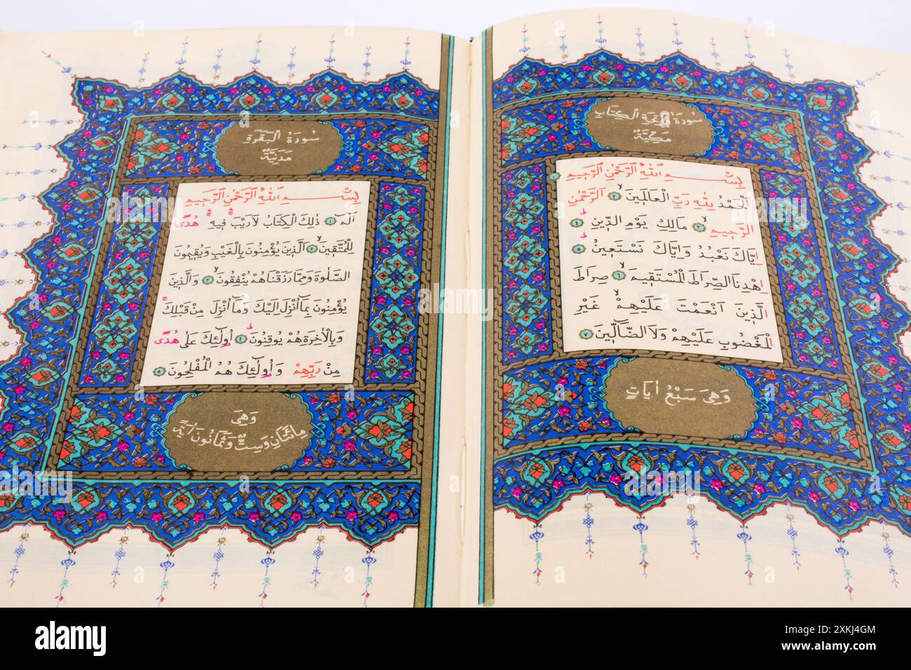 Hand holding The Holy Quran on a white background Stock Photo - Alamy