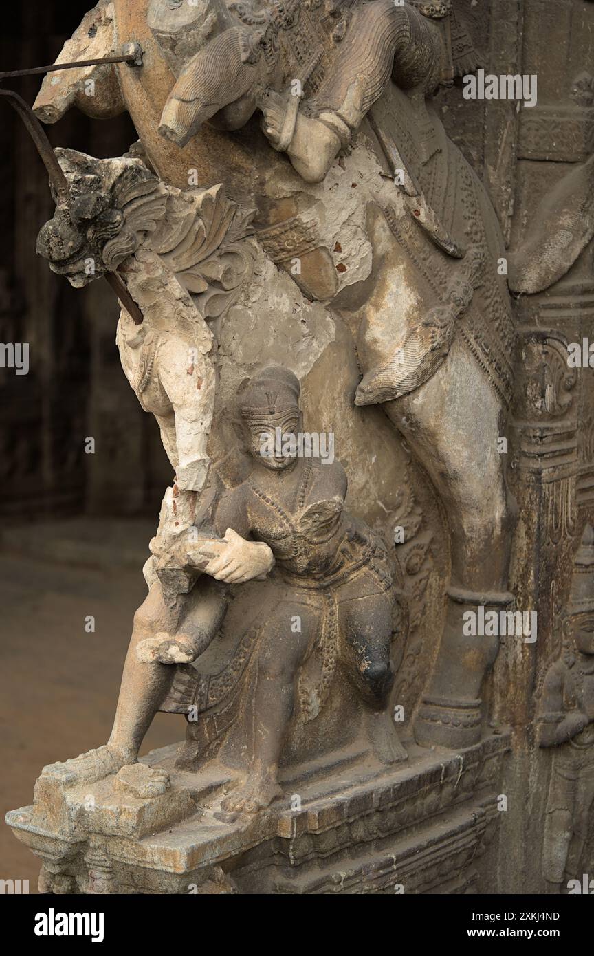 Broken sculpture in a hindu temple in india Stock Photo - Alamy