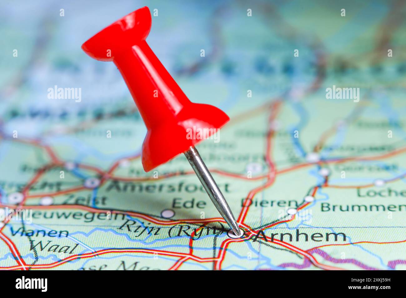 Arnhem, Netherlands pin on map Stock Photo - Alamy