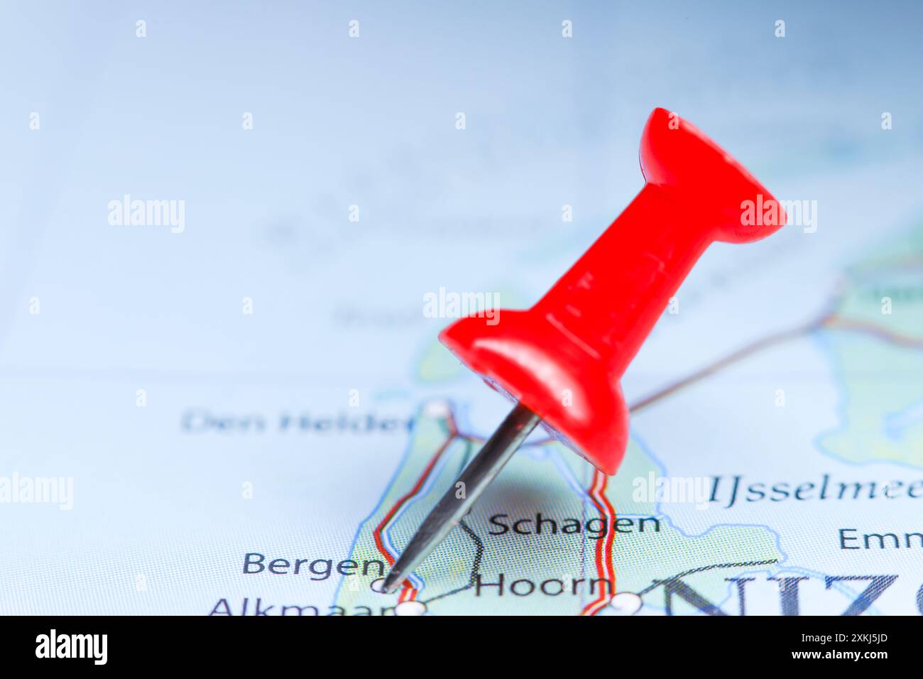 Bergen, Netherlands pin on map Stock Photo - Alamy