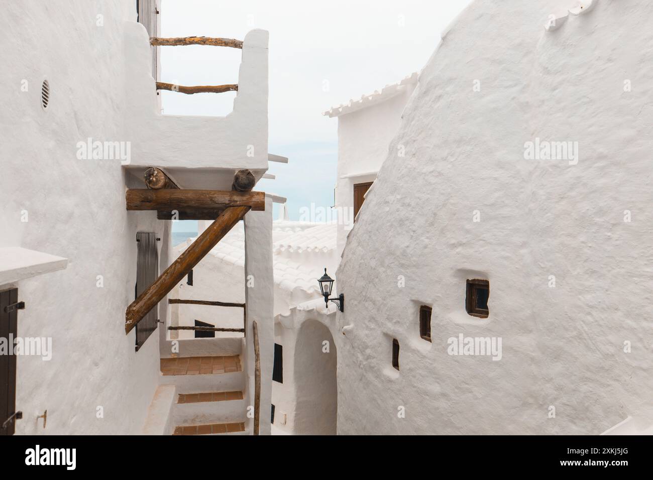 Whitewashed houses of the village of Binibeca. Menorca Island in the ...