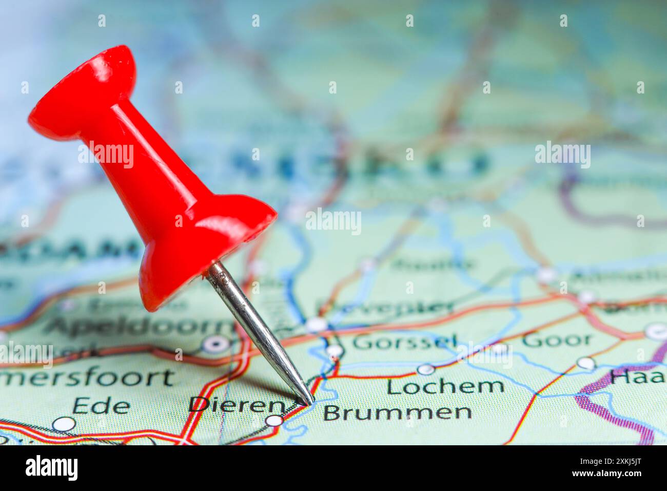 Brummen, Netherlands pin on map Stock Photo - Alamy