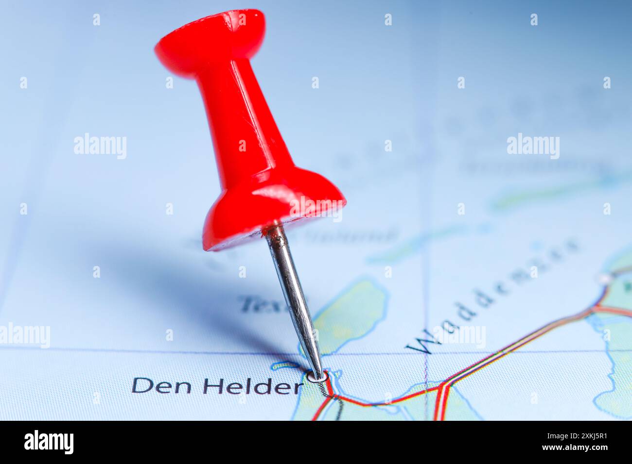 Den Helder, Netherlands pin on map Stock Photo - Alamy