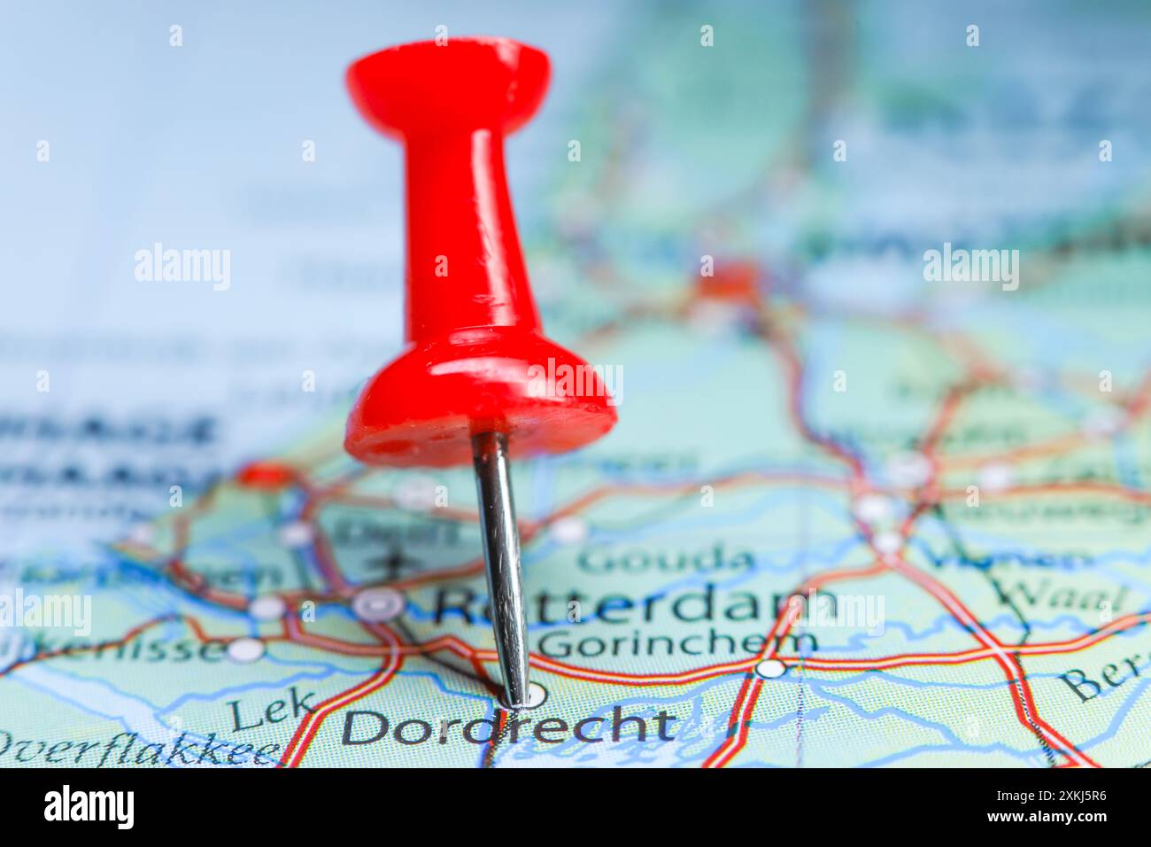 Dordrecht, Netherlands pin on map Stock Photo - Alamy
