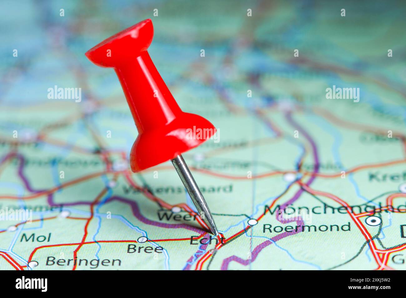 Echt, Netherlands pin on map Stock Photo - Alamy