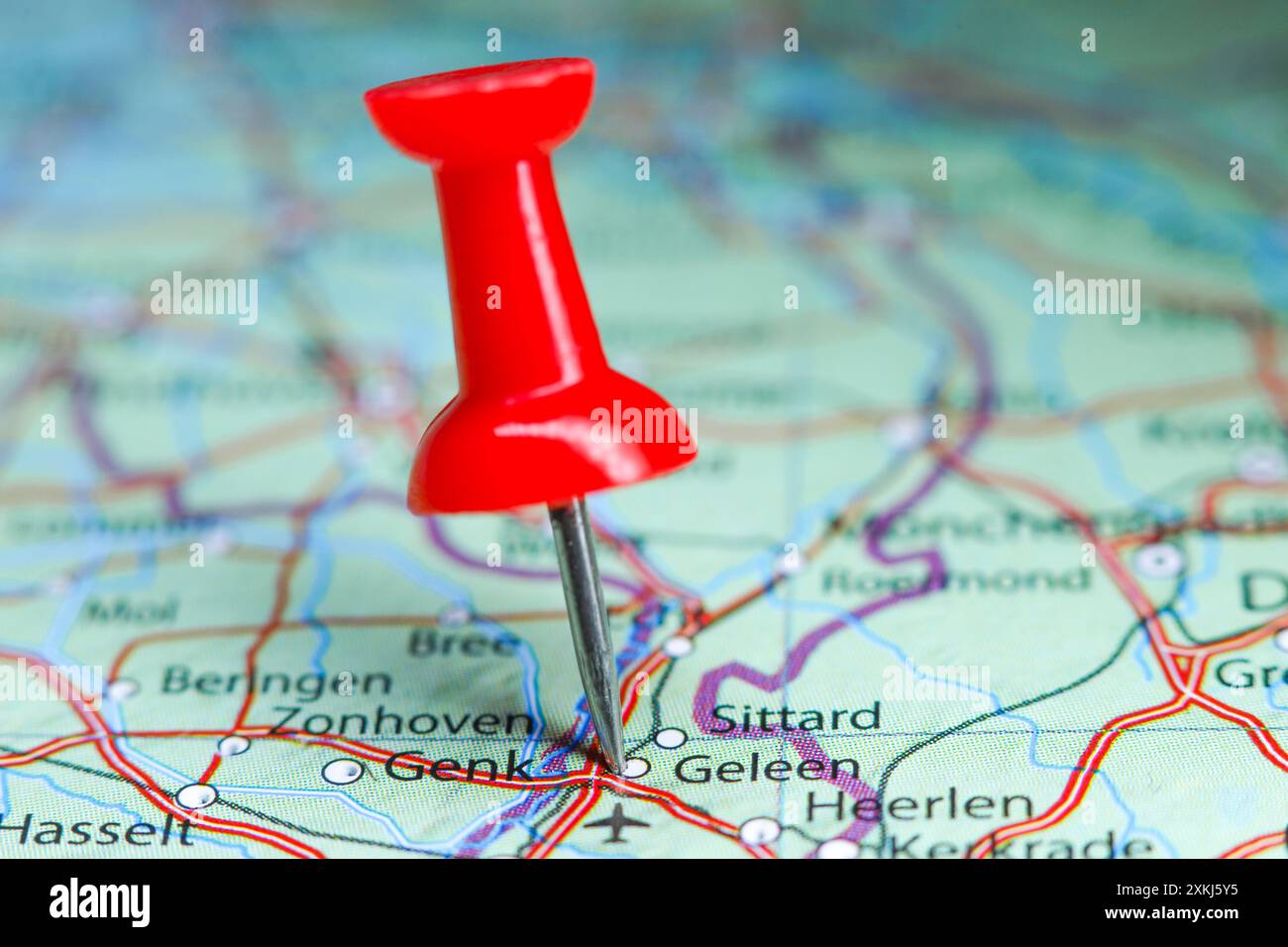 Geleen, Netherlands pin on map Stock Photo - Alamy