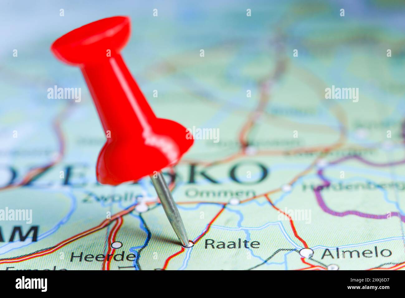 Raalte, Netherlands pin on map Stock Photo - Alamy