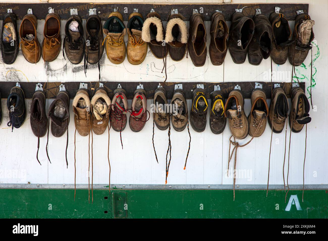 Life in Jordanian Refugee Camp Al Za atari People s Shoes hanging on ...