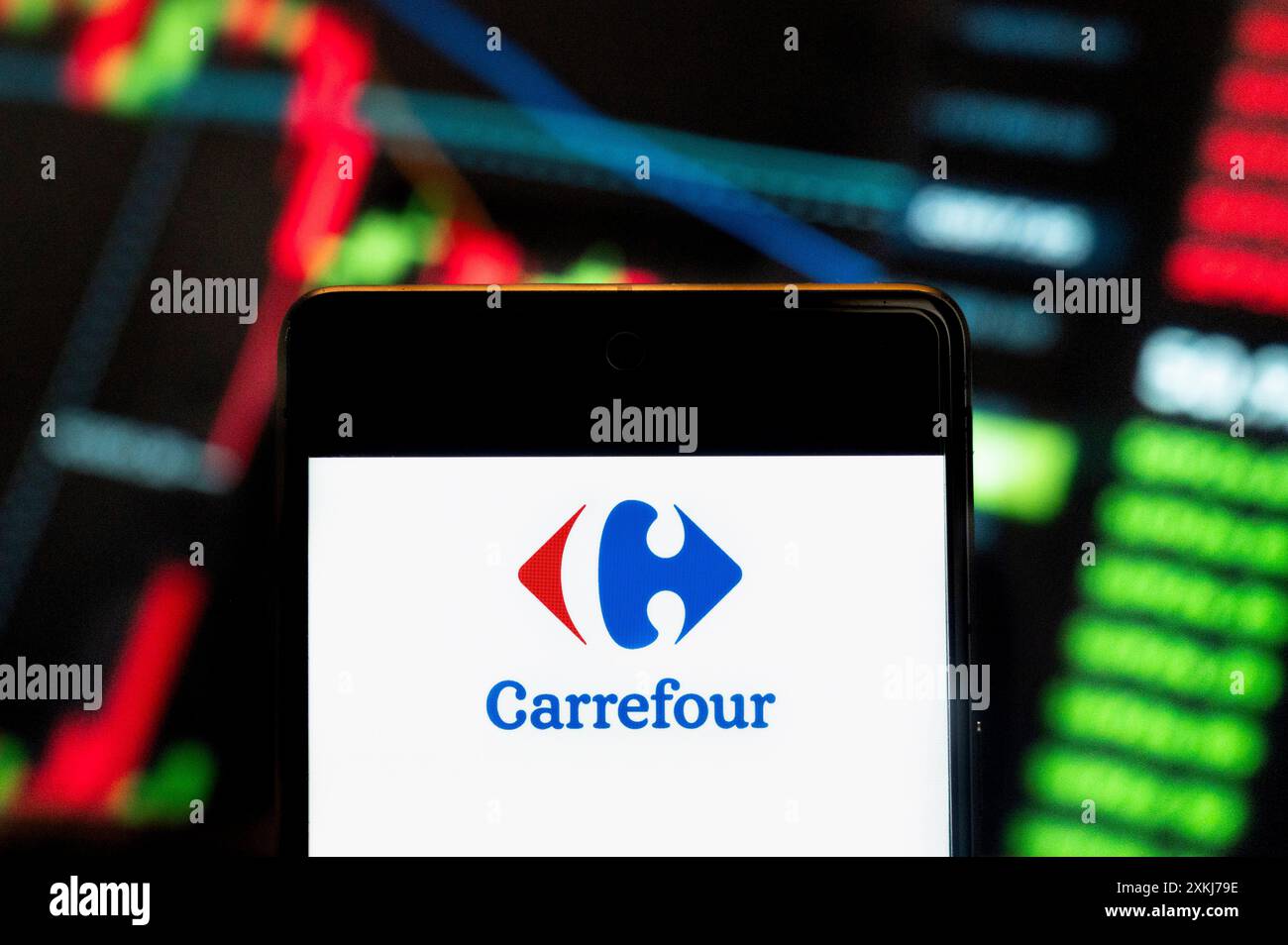 In this photo illustration, the French multinational supermarket chain ...