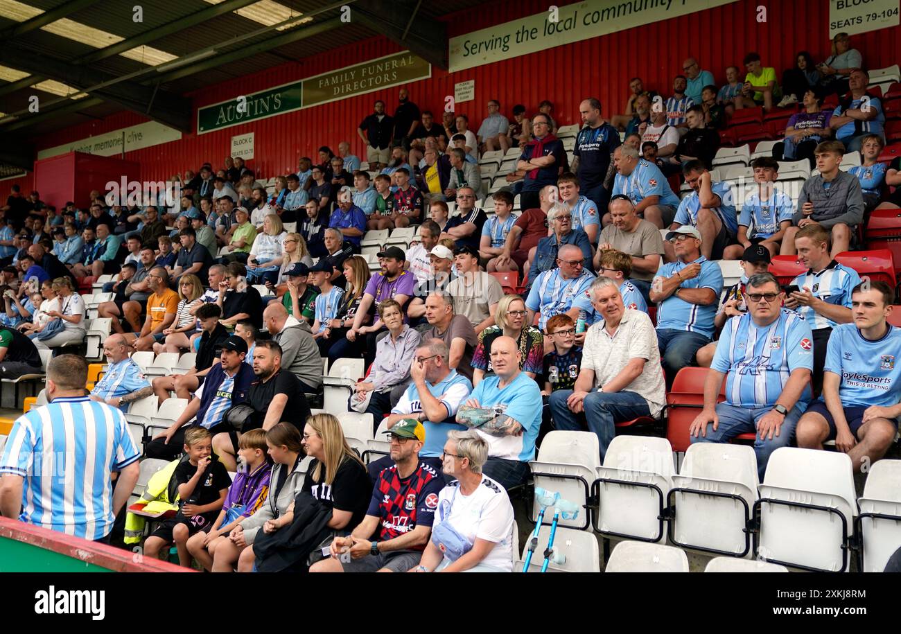 Coventry City fans in the stands before the pre-season friendly match ...
