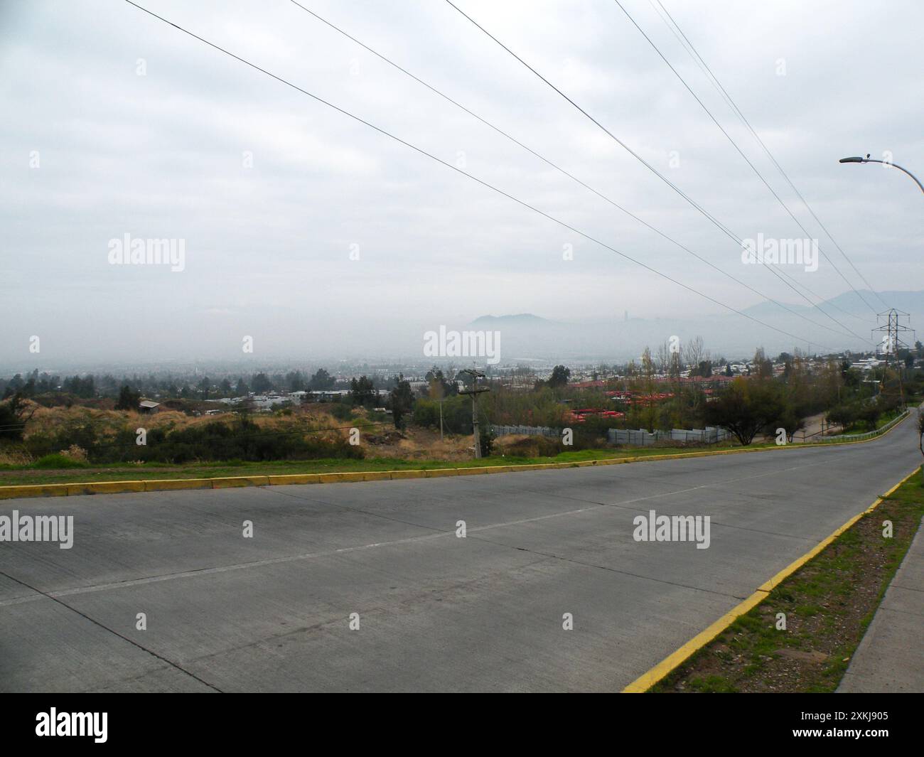 View of Santiago City, environmental pollution, Chile Stock Photo - Alamy