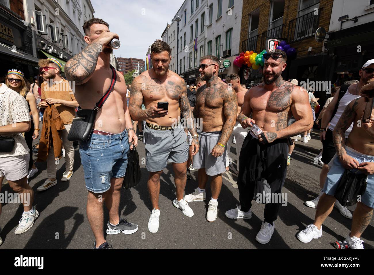 Gay Pride street scenes and celebrations on Old Compton Street, the ...