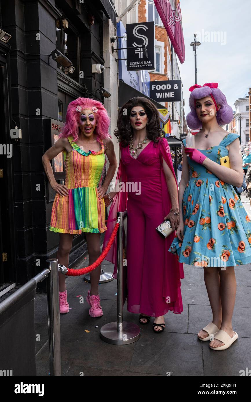 Gay Pride street scenes and celebrations on Old Compton Street, the ...