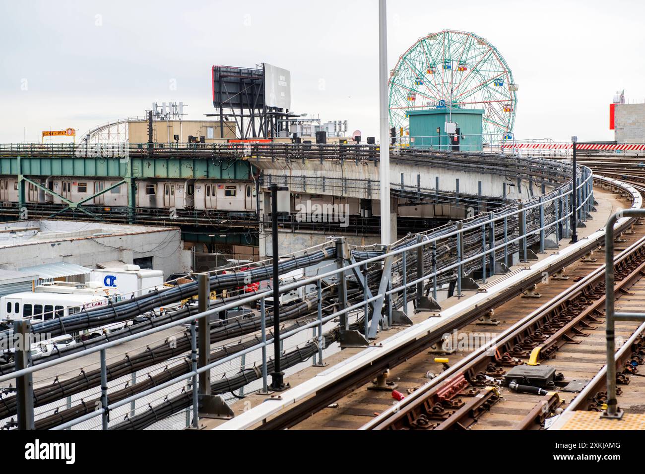 View on Coney Island View on Coney Island and Elevated Subway Tracks from Coney Island Subway ...