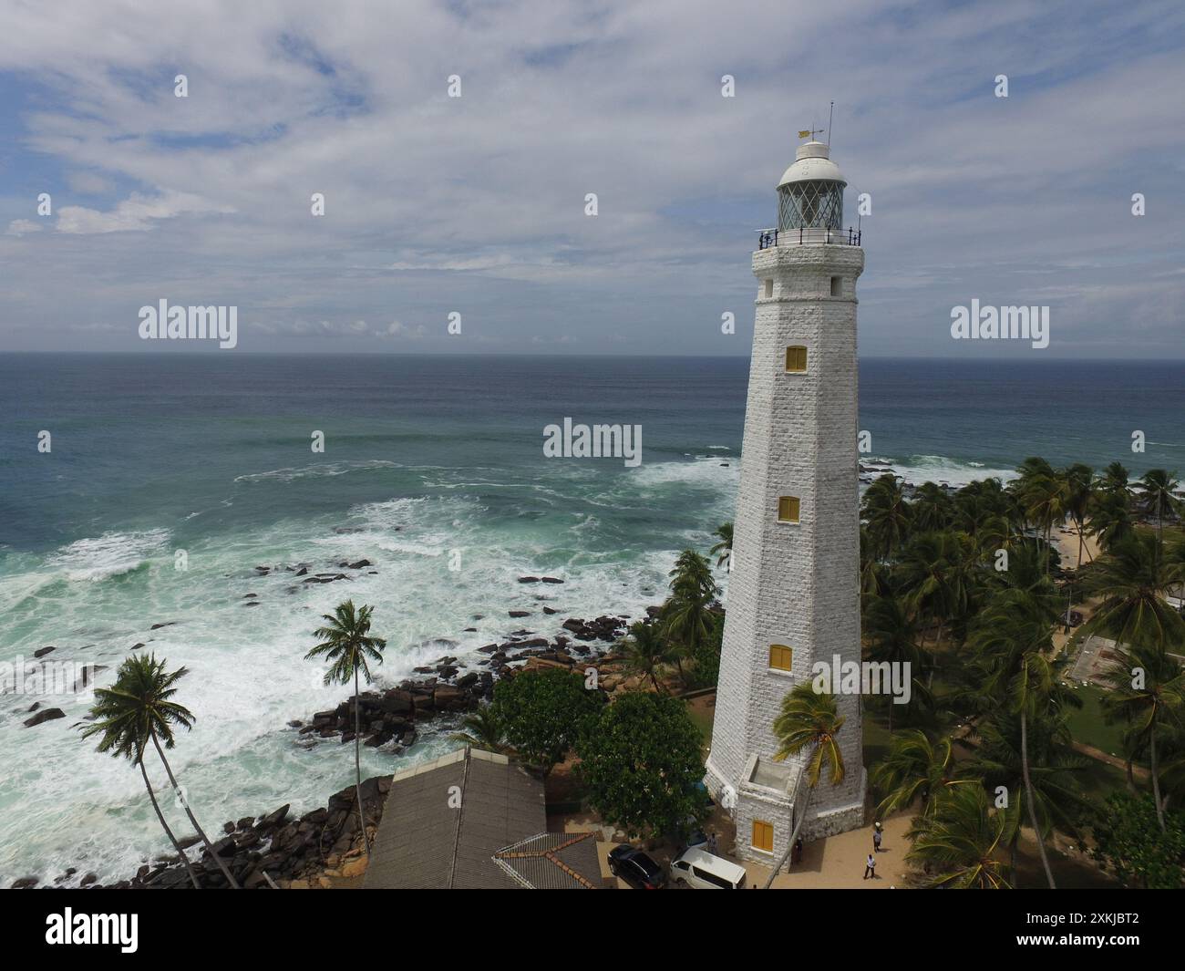 Point Dondra light house view from drone in the night Stock Photo - Alamy