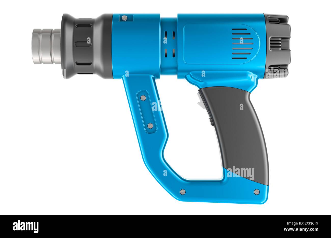 Blue Heat Gun, Industrial Electric Hot Air Gun. 3D rendering isolated ...