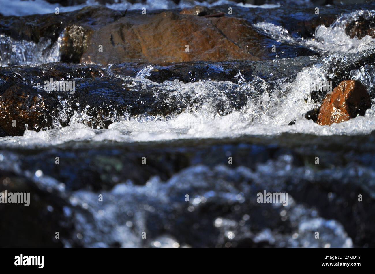 Current of river water that crosses its route with great speed Stock ...