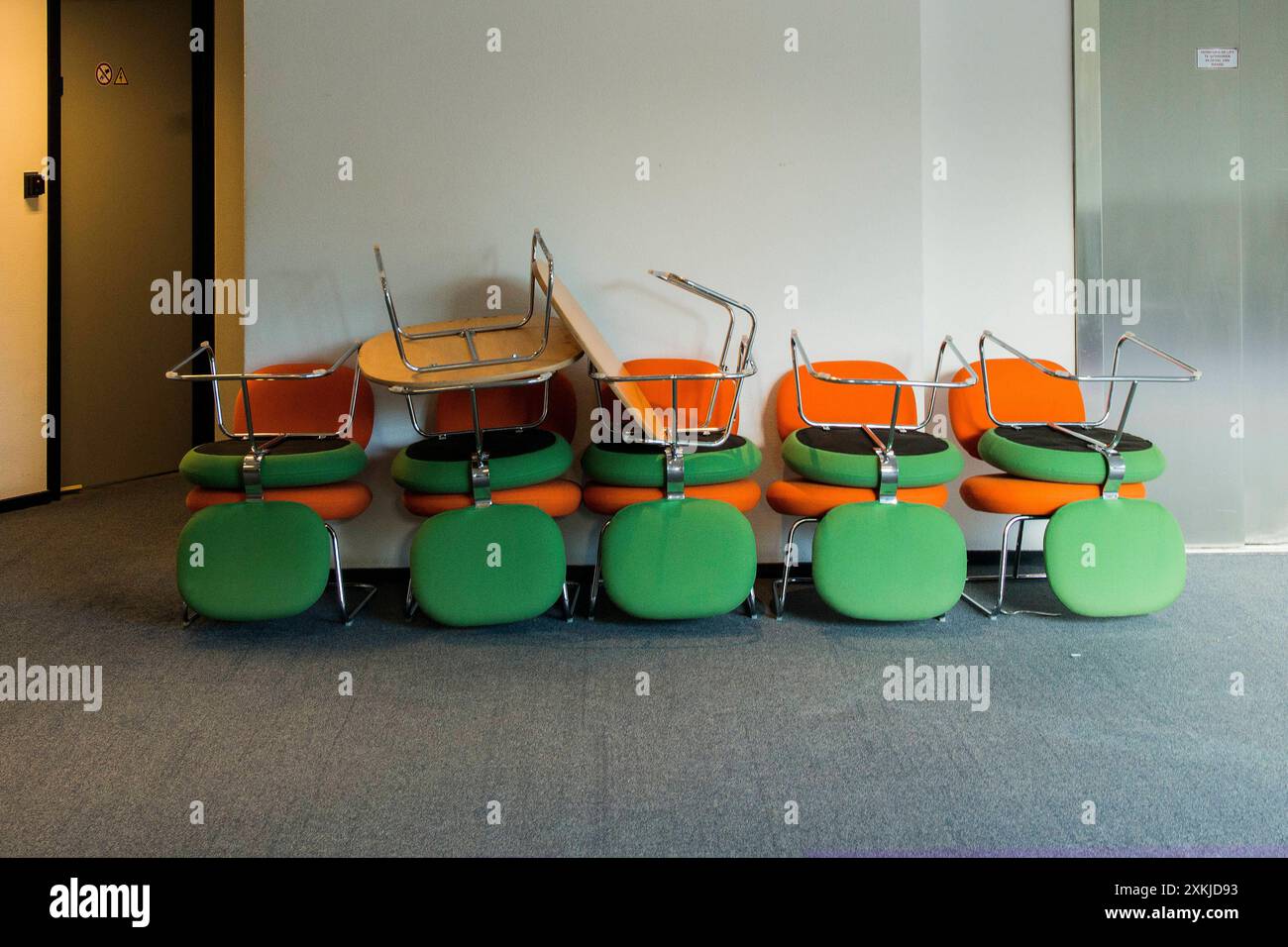 Refugee Center Interior Interior of a former office building, now in ...