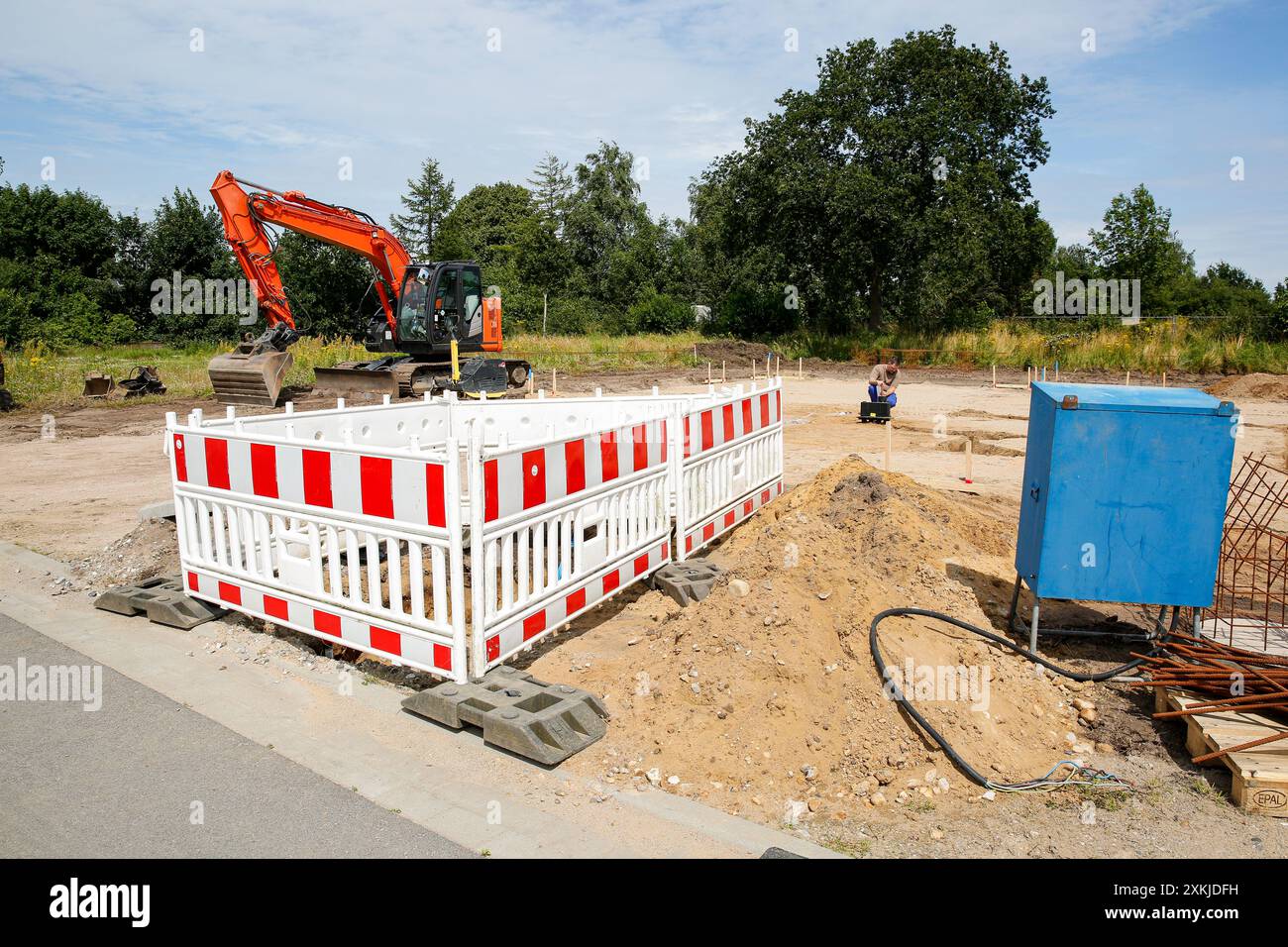 Construction site beginning to build a family house Stock Photo - Alamy