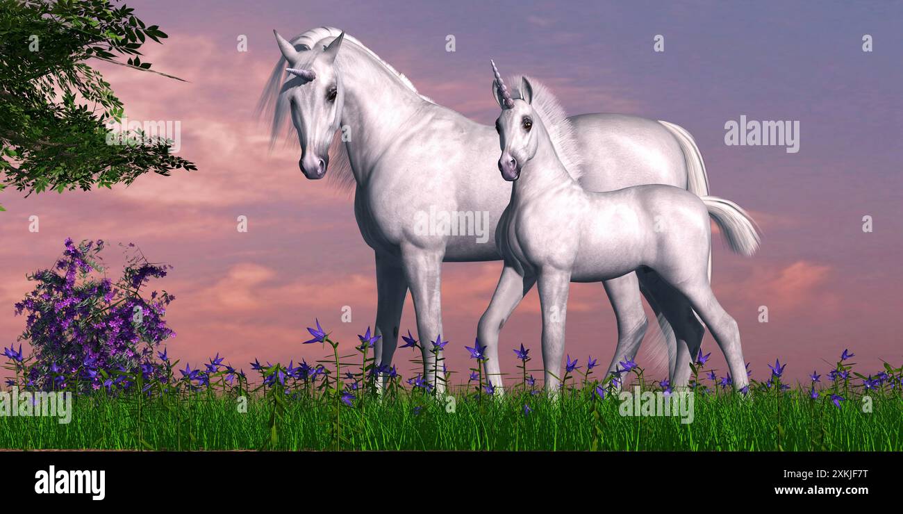 A Unicorn is a mythical creature that has a white coat, cloven hooves ...