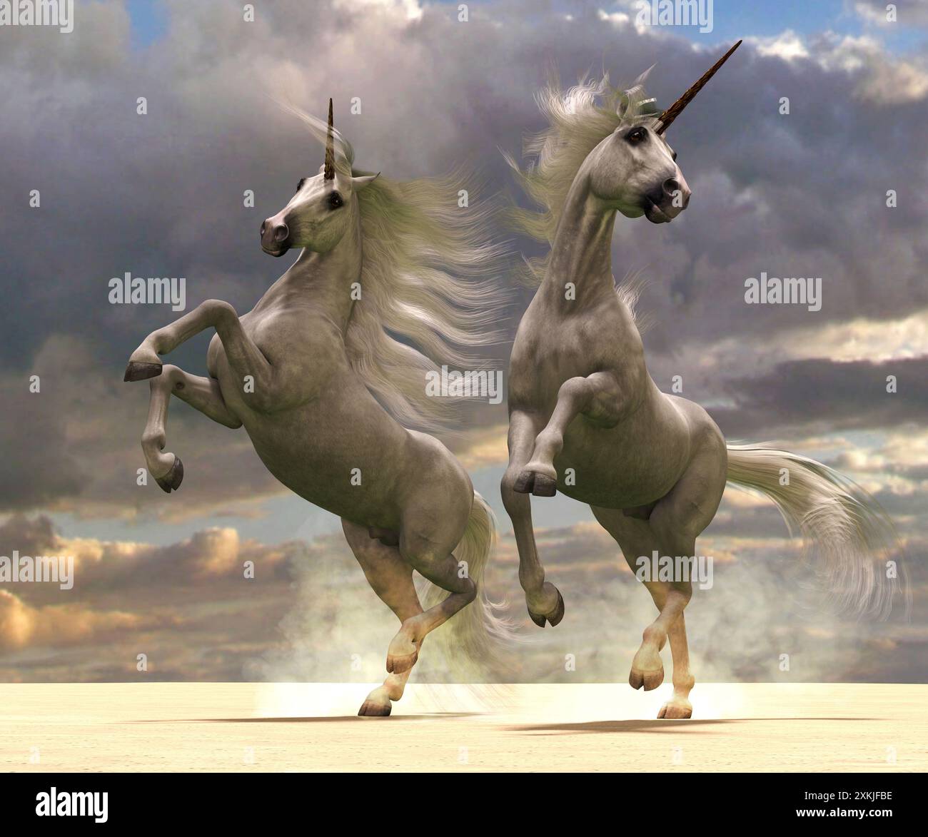 A Unicorn is a mythical creature that has a white coat, cloven hooves ...