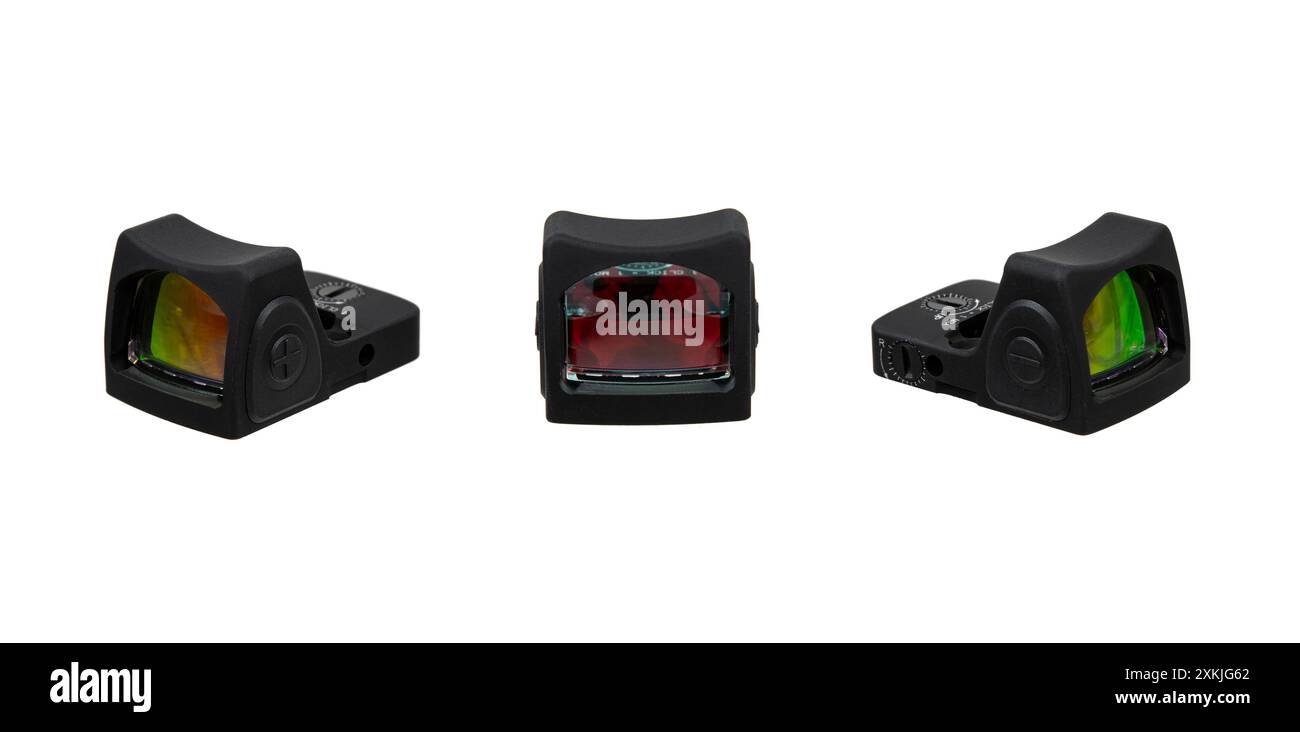 Modern optical collimator sight. Aiming device for shooting at short ...