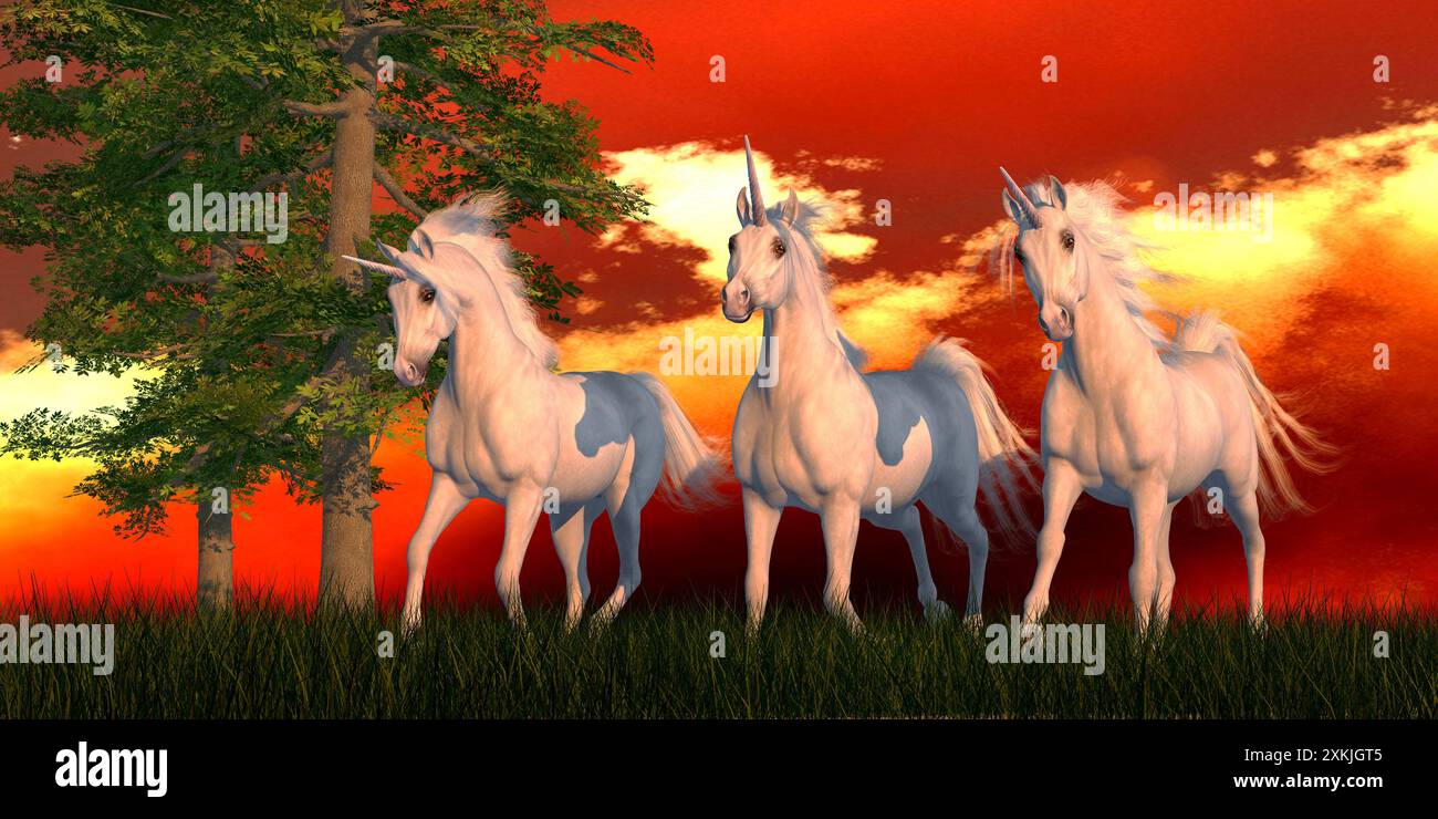 A Unicorn is a mythical creature that has a white coat, cloven hooves ...