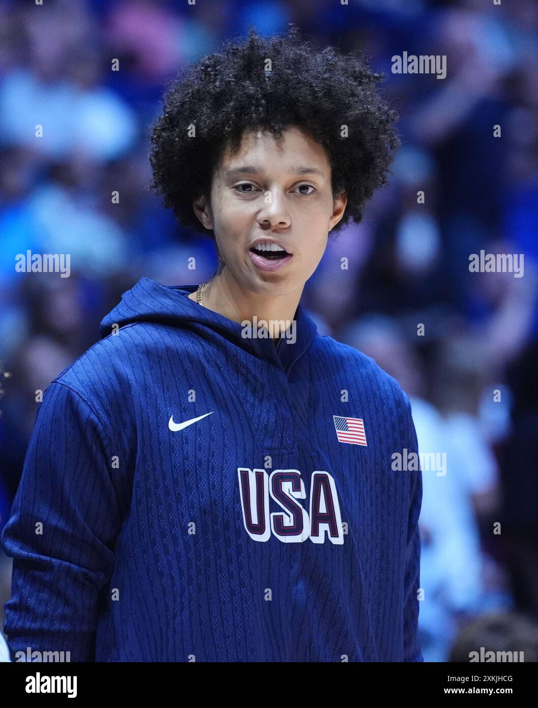 USA's Brittney Griner during the 2024 USA Basketball Showcase at the O2 ...