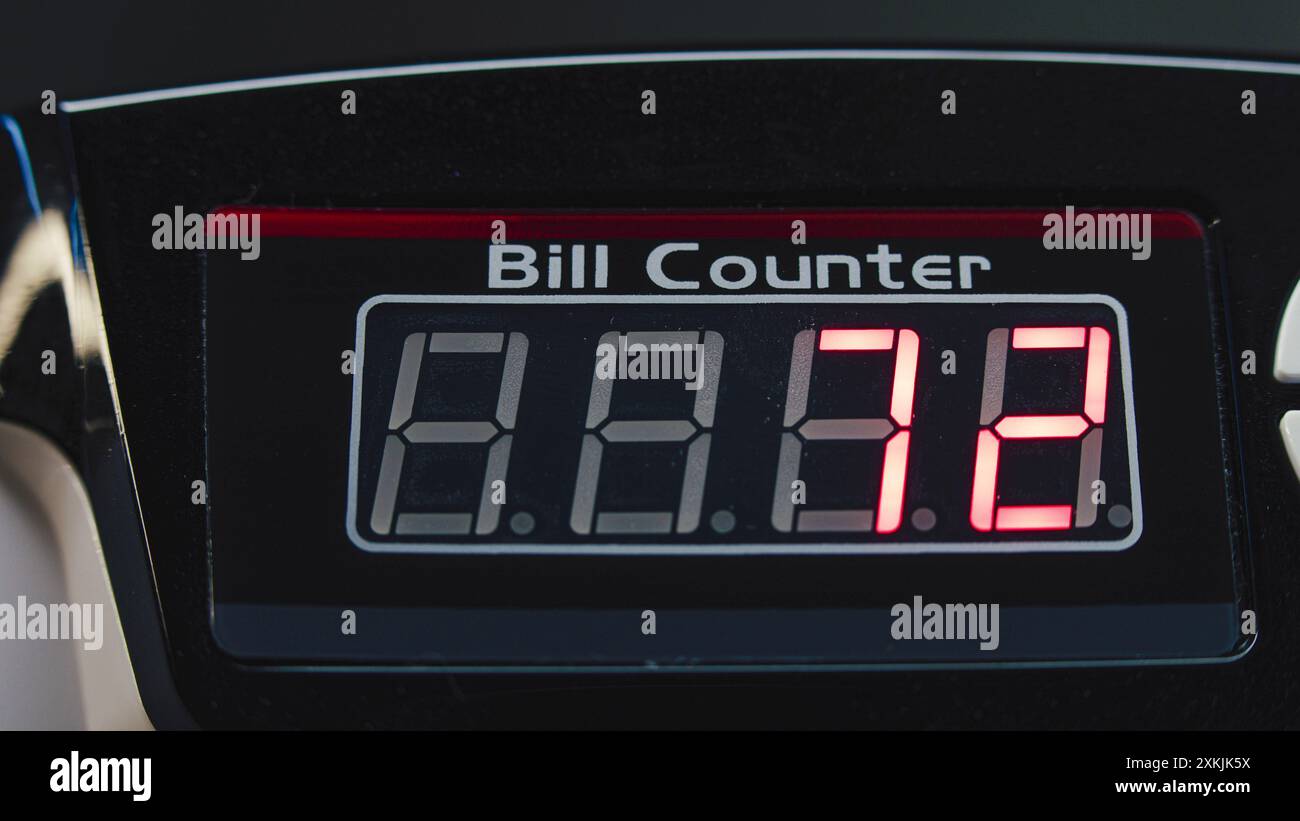 Close up of digital or electronic screen showing the number of ...