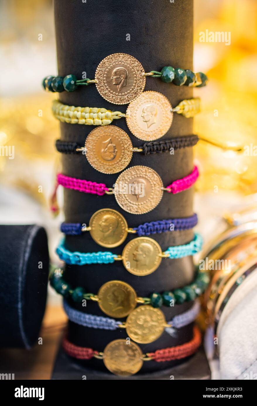 Turkish Gold Coins with portrait in view Stock Photo - Alamy