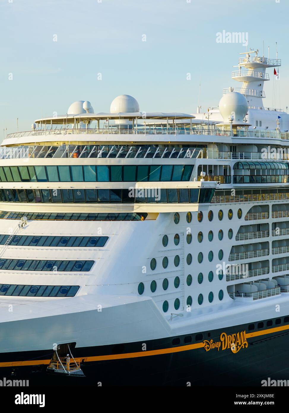 Barcelona, Spain - May 25, 2024: forepart of large luxury cruise ship ...