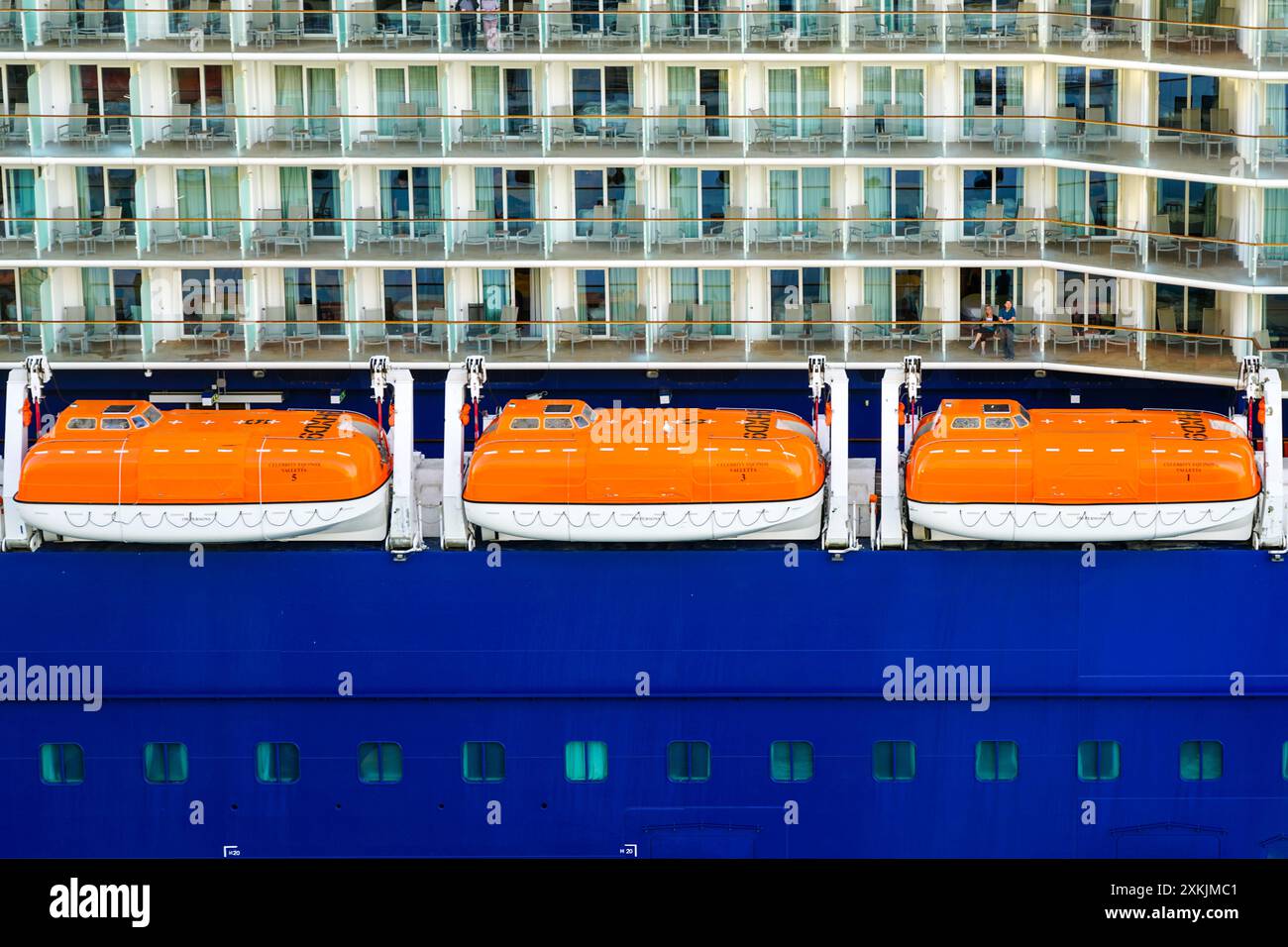 Barcelona, Spain - May 25, 2024: side view fragment of cruise ship ...