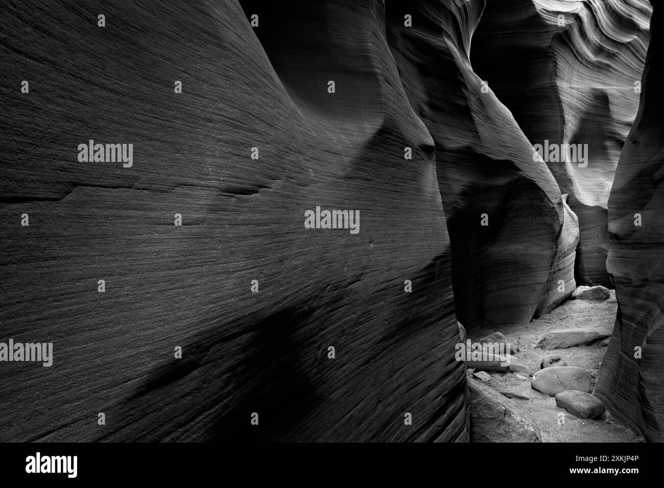 A black and white image at Horseshoe Bend Slot Canyon in Page, Arizona ...