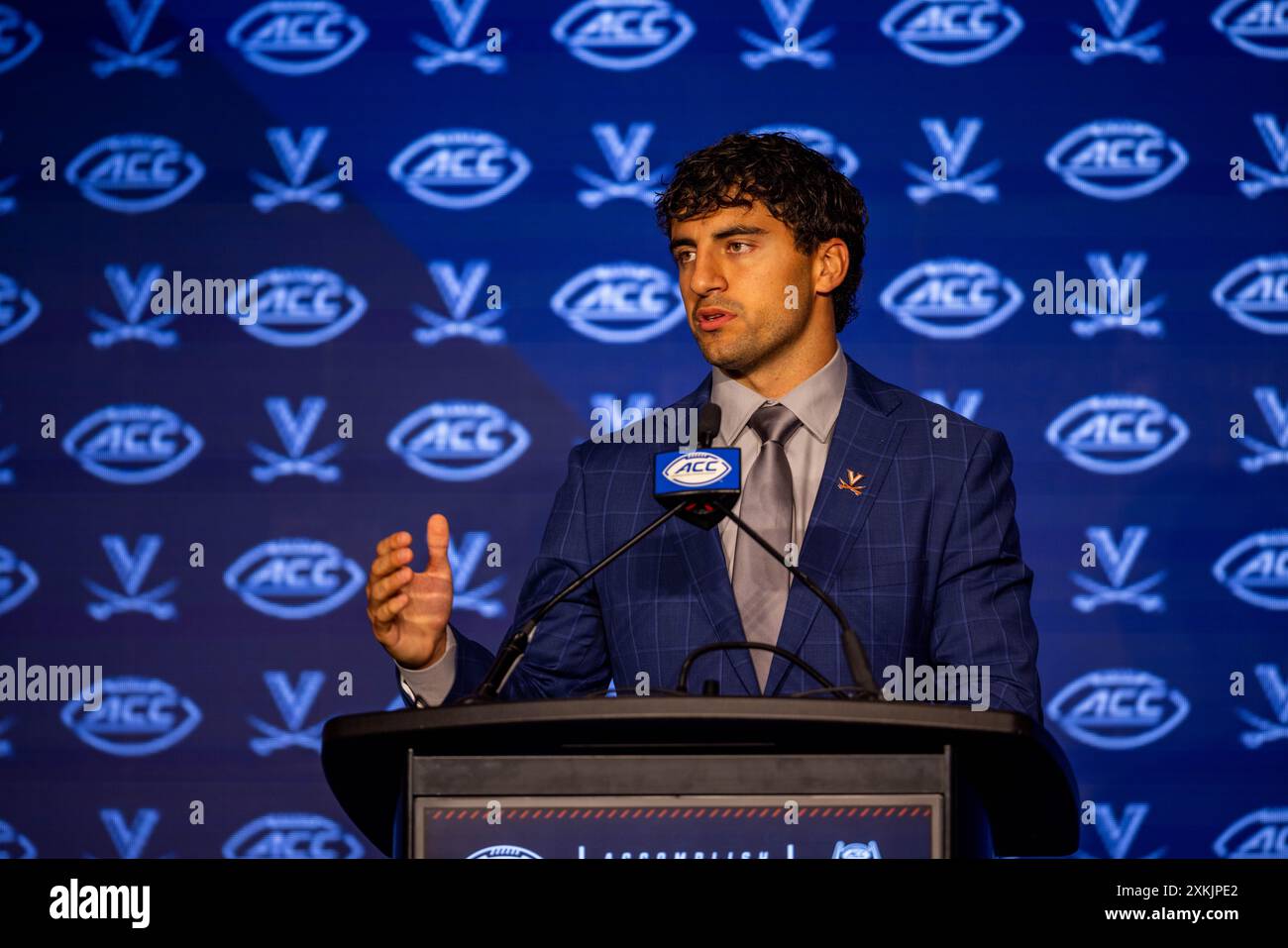 Charlotte, NC, USA. 23rd July, 2024. Virginia Cavaliers quarterback ...