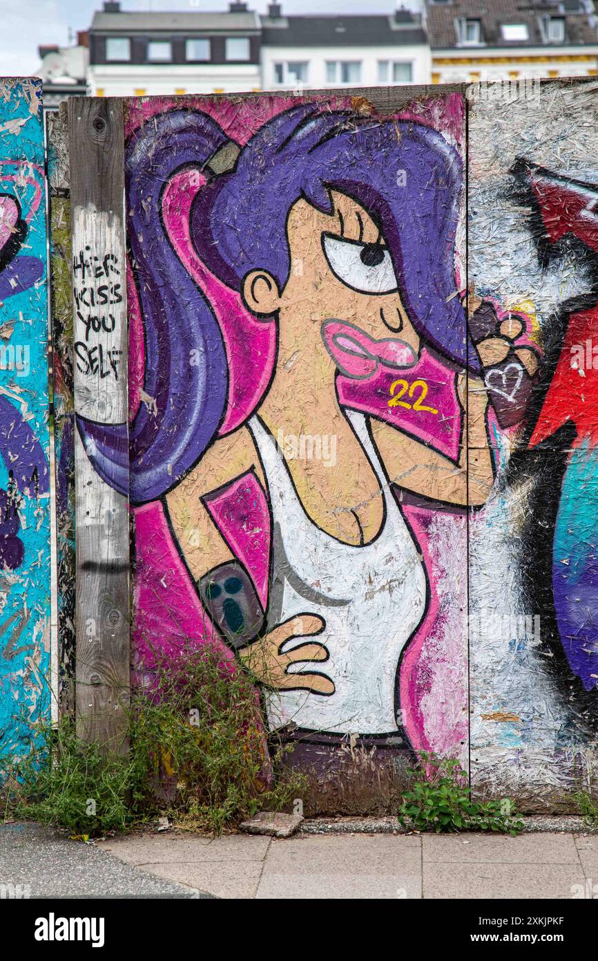 Futurama character Turanga Leela graffiti on a construction site fence ...