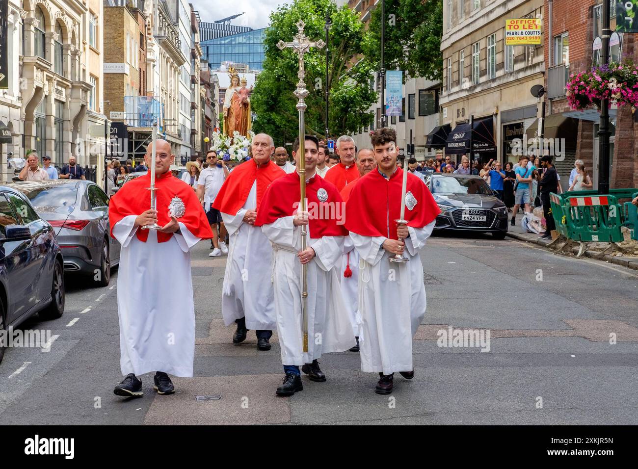 21st July 2024, London, UK. St.Peter's Italian Church, Clerkenwell ...
