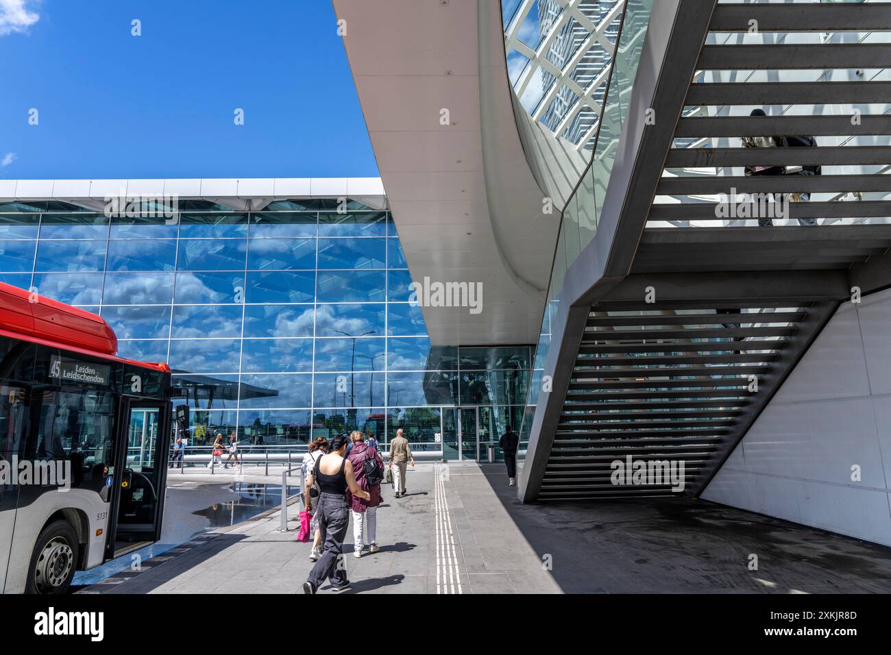 Bus station, public transport connection at The Hague Central Station ...
