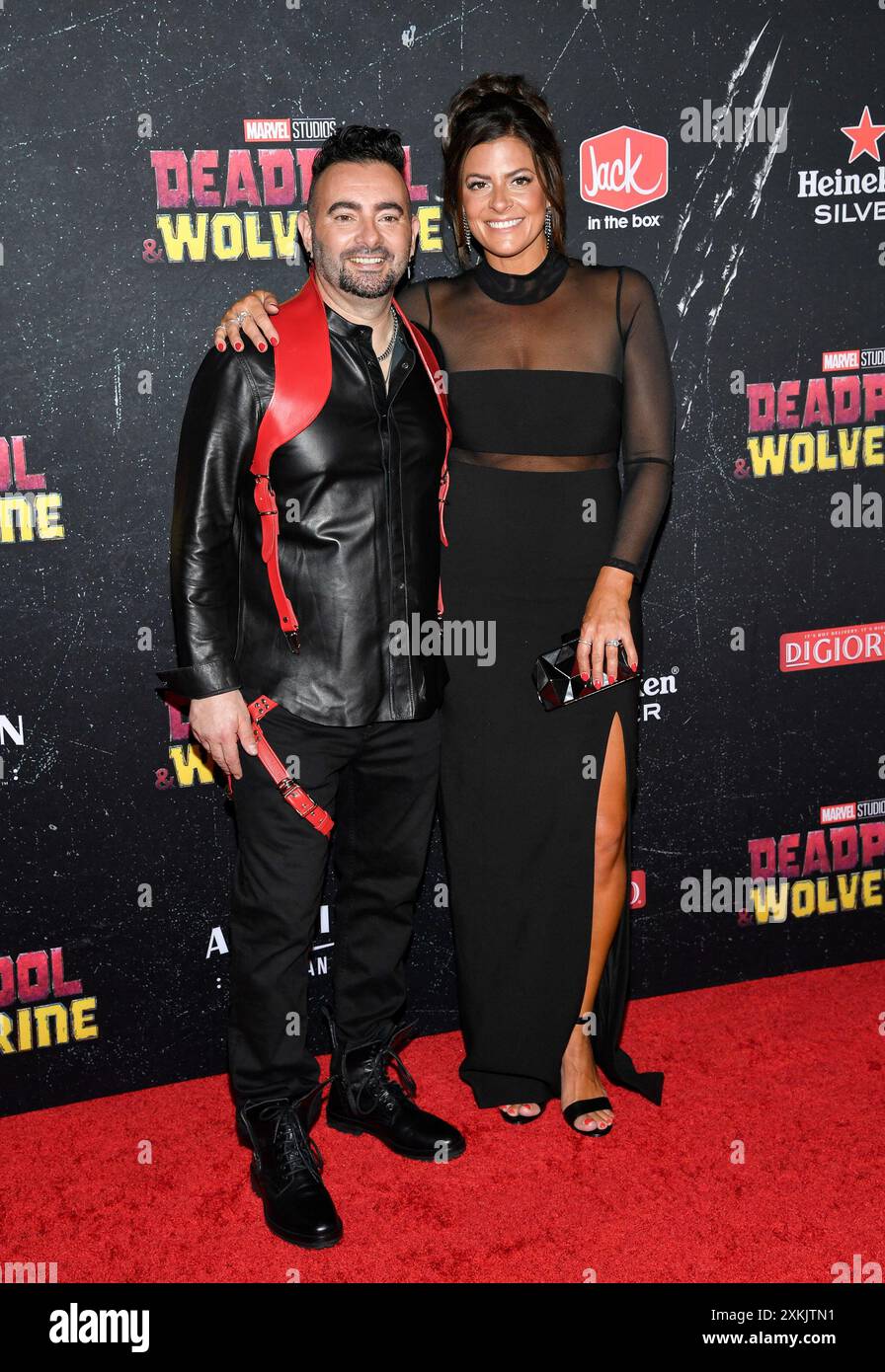 Chris Kirkpatrick, left, and wife Karly Skladany attend the world ...