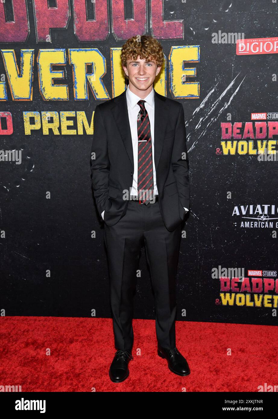 Walker Scobell attends the world premiere of Marvel Studios' "Deadpool ...