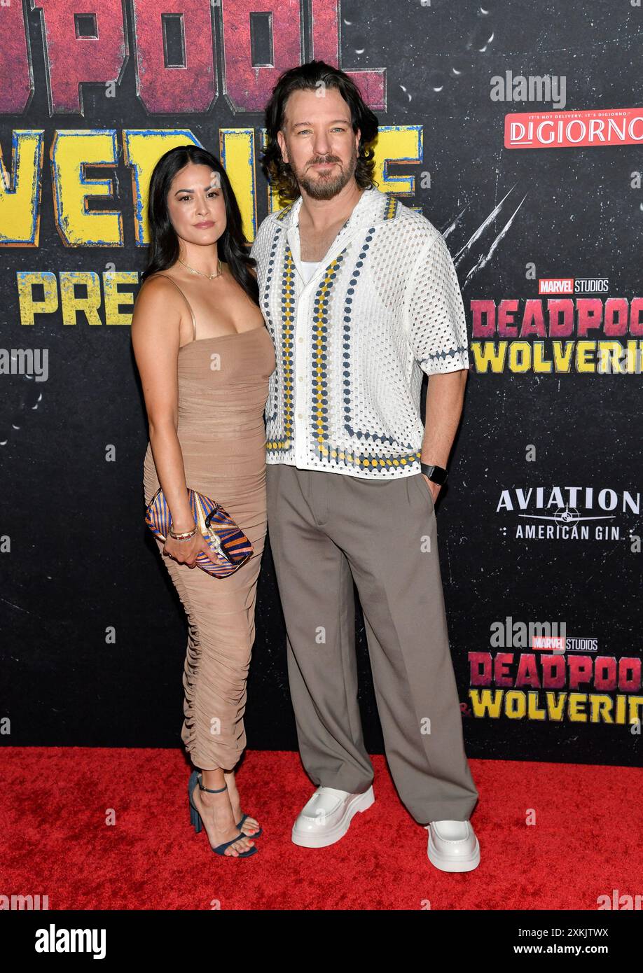 JC Chasez, right, and girlfriend Jennifer HuYoung attend the world ...