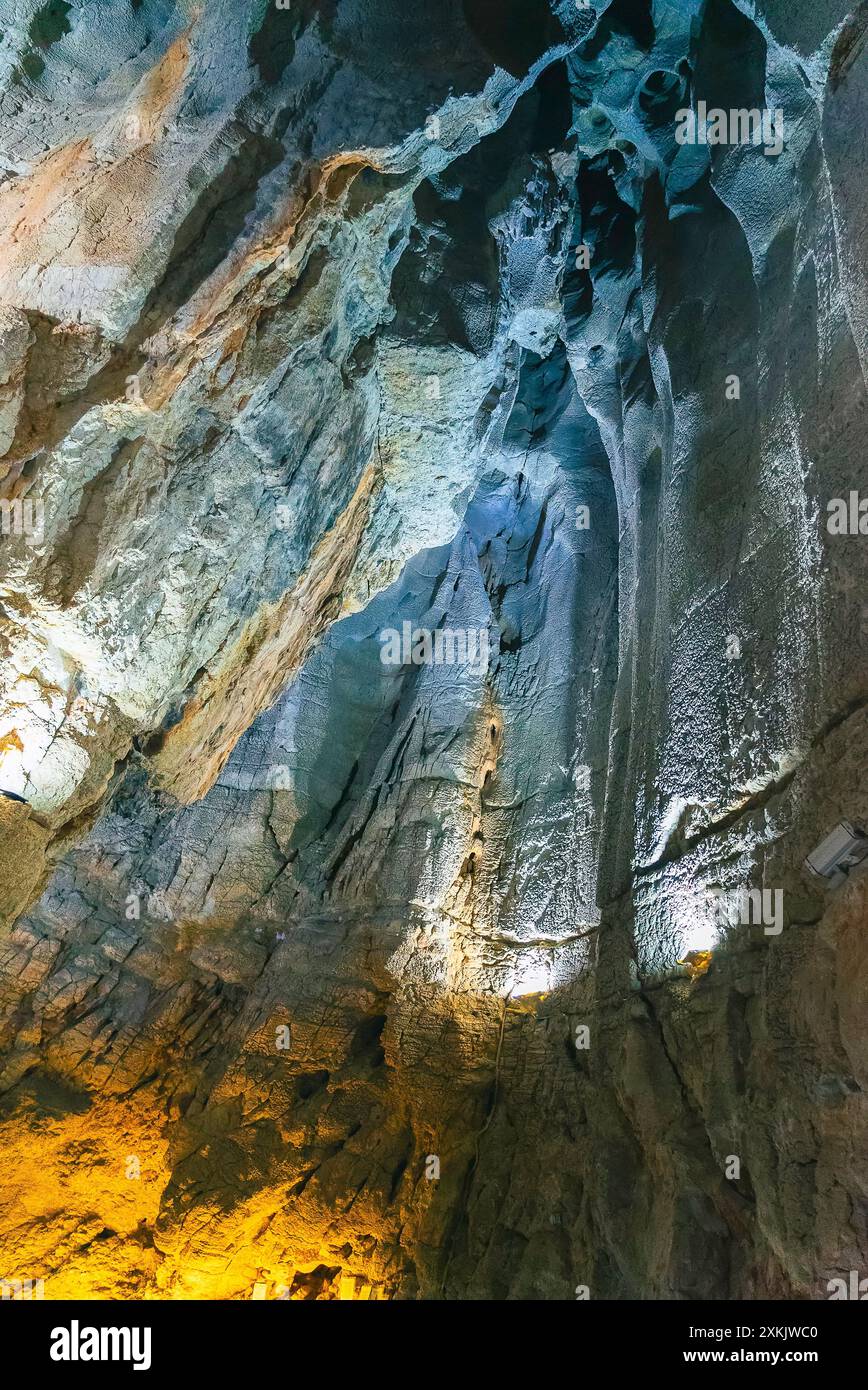 Geological structures and formations of limestone in cave of skulls ...