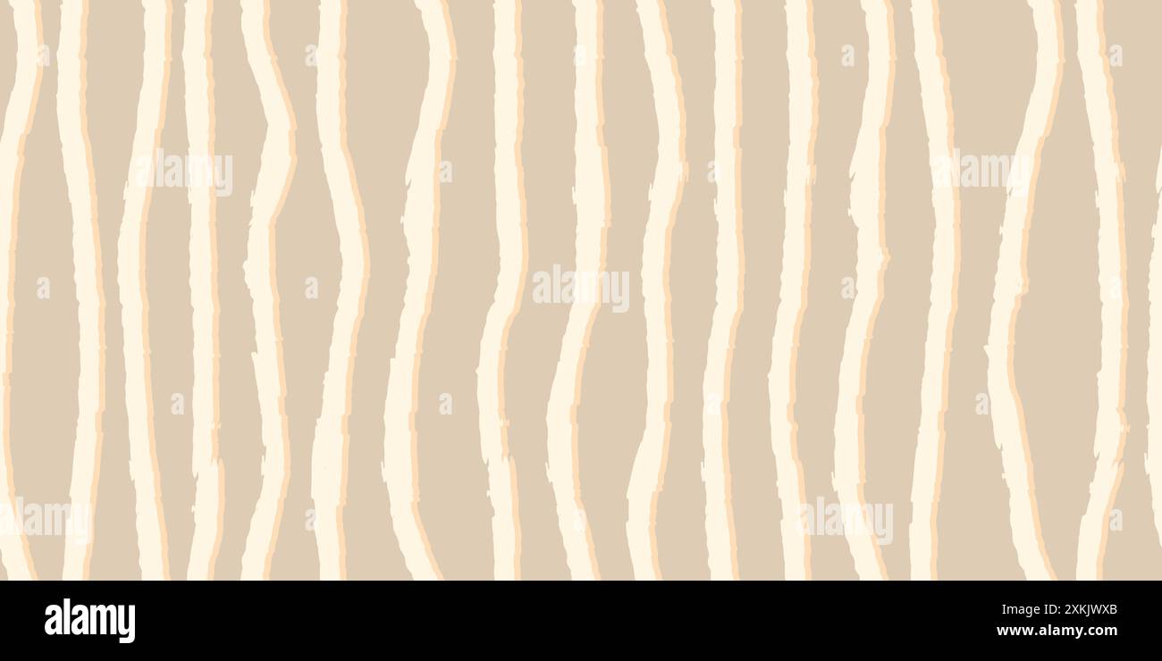 Seamless pattern of natural wavy brush lines. Beige pastel striped ...