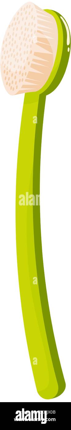 Cartoon green toothbrush isolated on transparent background. A small ...