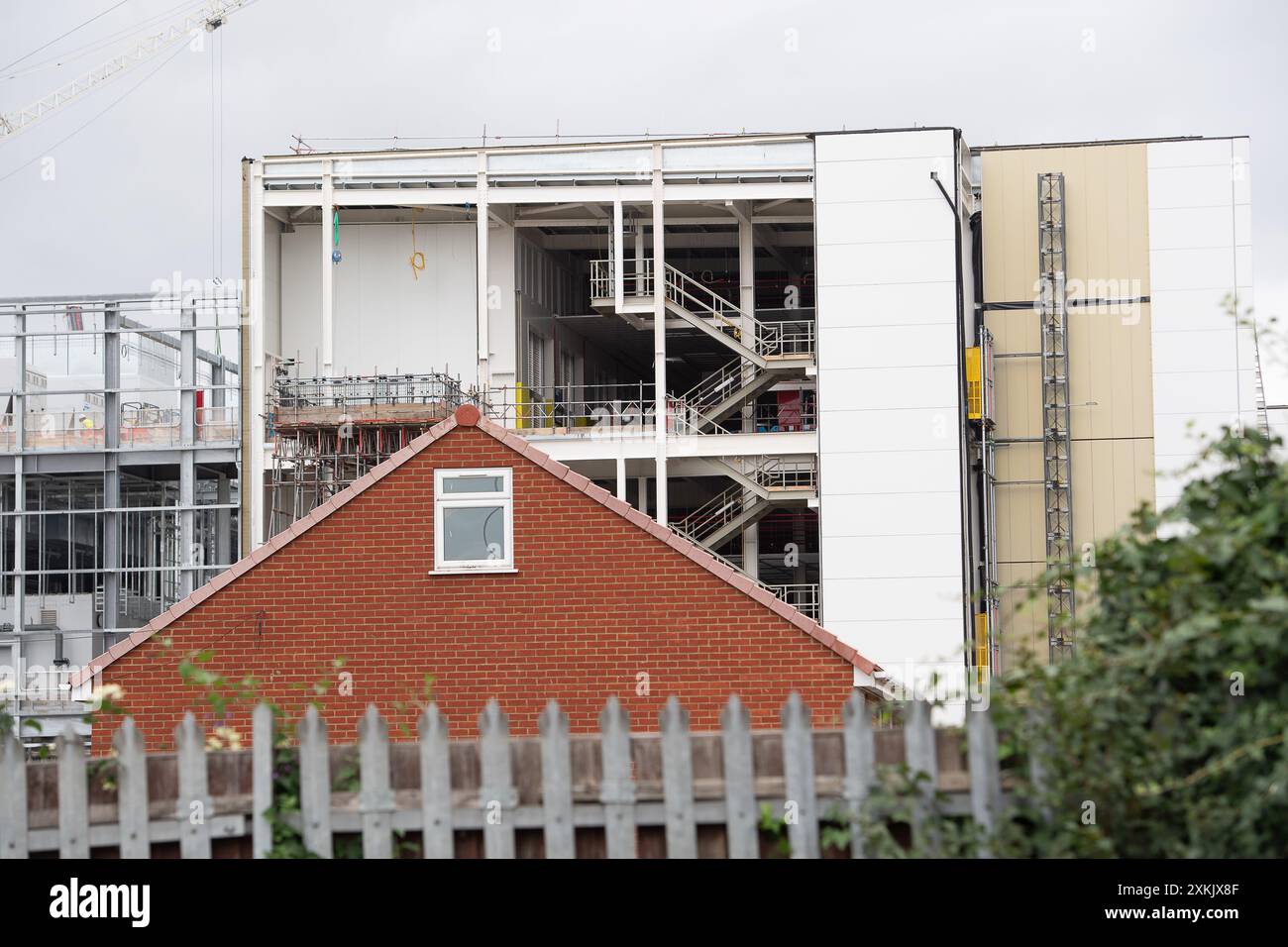 Slough, Berkshire, UK. 23rd July, 2024. Construction work is continuing ...